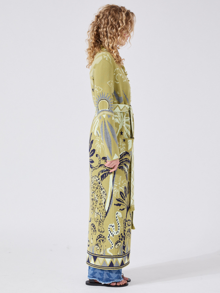 MAGIC LEOPARD DUSTER GREEN – Hayley Menzies