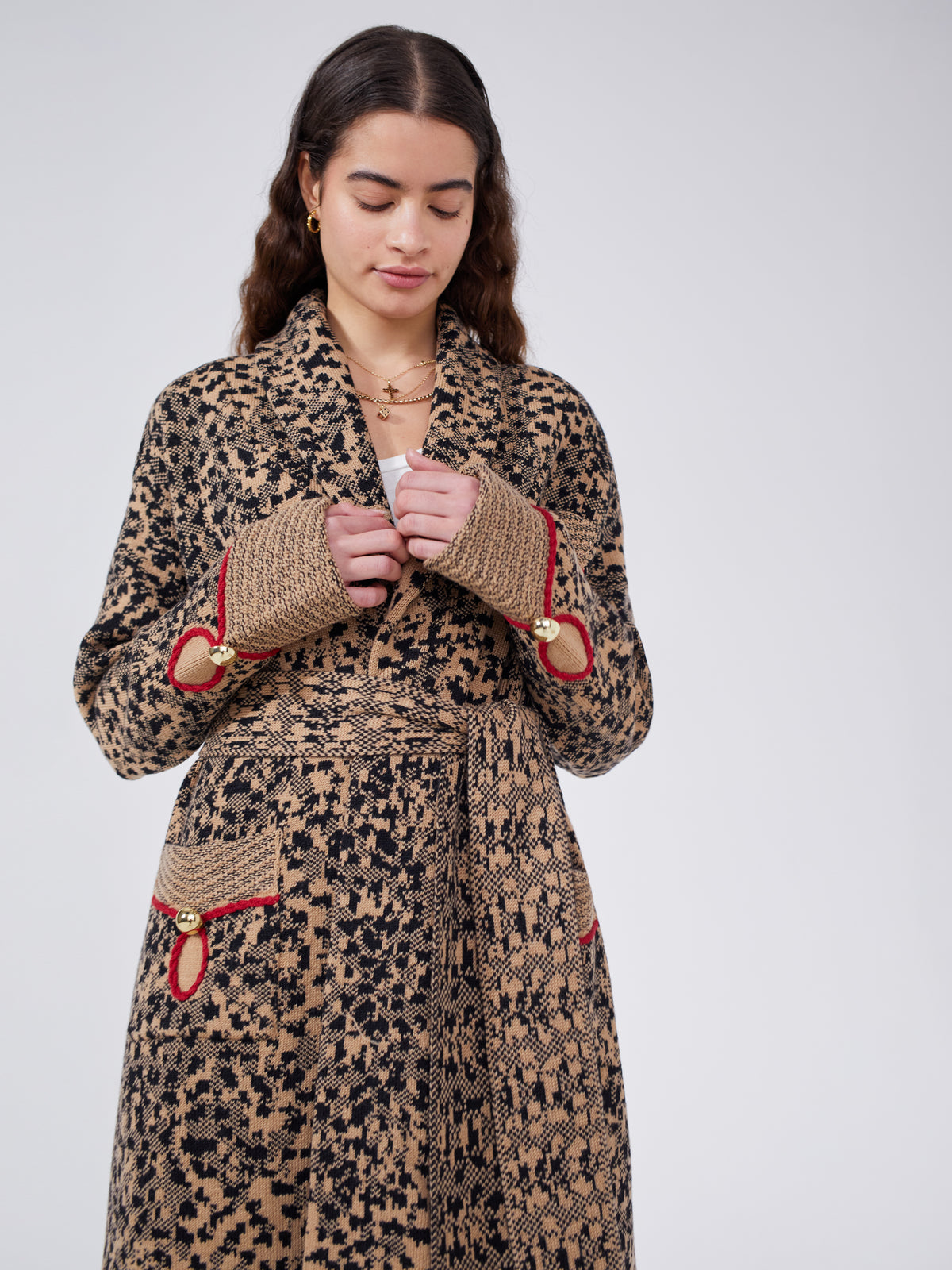 Hari Merino Jacquard Smoking Robe Camel – Hayley Menzies